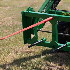 Titan Attachments HD Hay Frame Attachment Fits John Deere Tractors, 49" Hay Spear and Stabilizer Spears, Rated 4,000 LB, Hay Handing Equipment