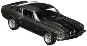 kinsmart 1967 ford shelby mustang gt500 gray 1:38 scale 5 inch die cast model toy race car w/pullback action