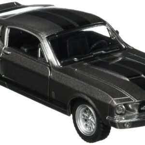 KiNSMART 1967 Ford Shelby Mustang GT500 Gray 1:38 Scale 5 Inch Die Cast Model Toy Race Car w/Pullback Action