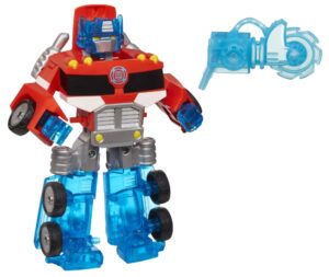 transformers rescue bots energize optimus prime, 7-inch action figure, kids converting robot toy, christmas stocking stuffers, ages 3+ (amazon exclusive)