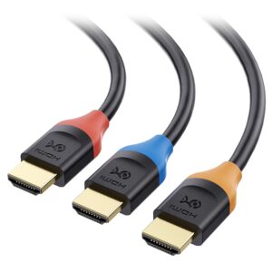 cable matters 3-pack high speed hdmi cable 6 ft with 4k @60hz, 2k @144hz, freesync, g-sync and hdr support for gaming monitor, pc, apple tv, and more