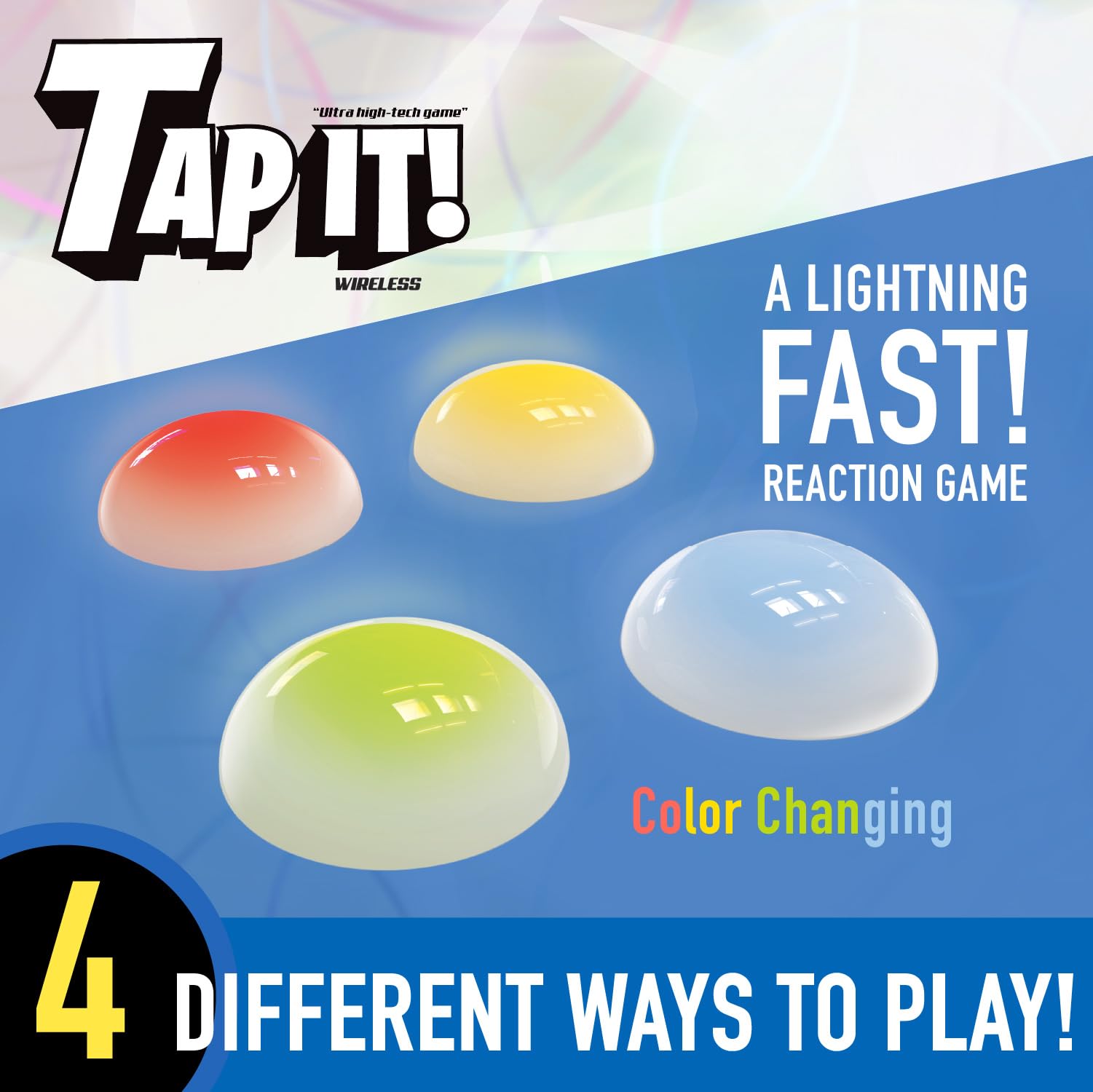 Fotorama Tap It Wireless Ultra High-Tech Pod , 4 Fun Games in One, Develop Hand-Eye Coordination, Agility, and Memory, Up to 8 Players, for Ages 6 and Up , White