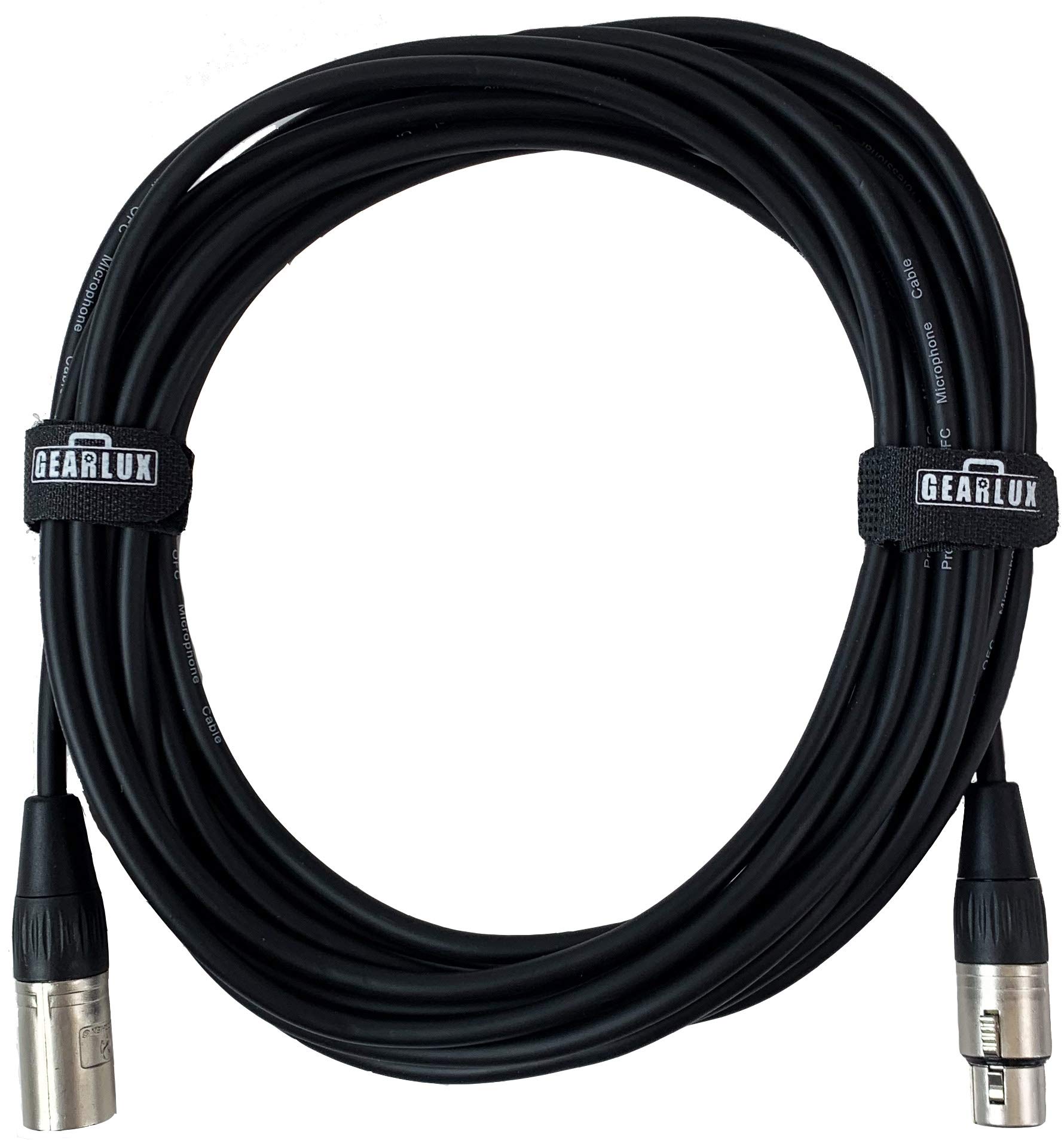 Gearlux XLR Microphone Cable, Fully Balanced, Male to Female, 25 Feet - 6 Pack