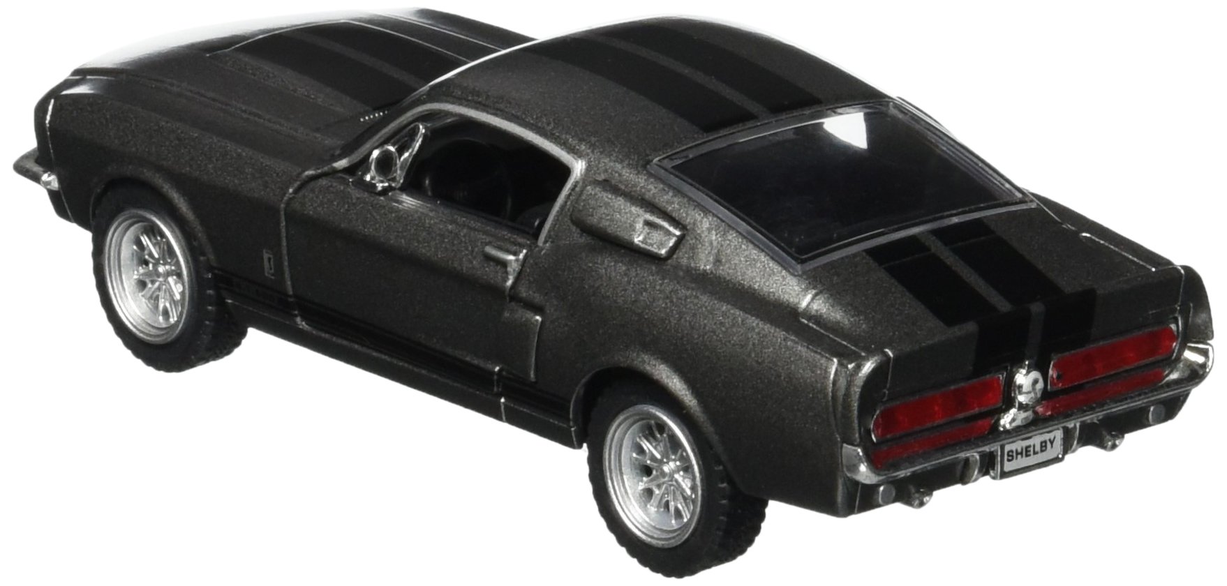 KiNSMART 1967 Ford Shelby Mustang GT500 Gray 1:38 Scale 5 Inch Die Cast Model Toy Race Car w/Pullback Action