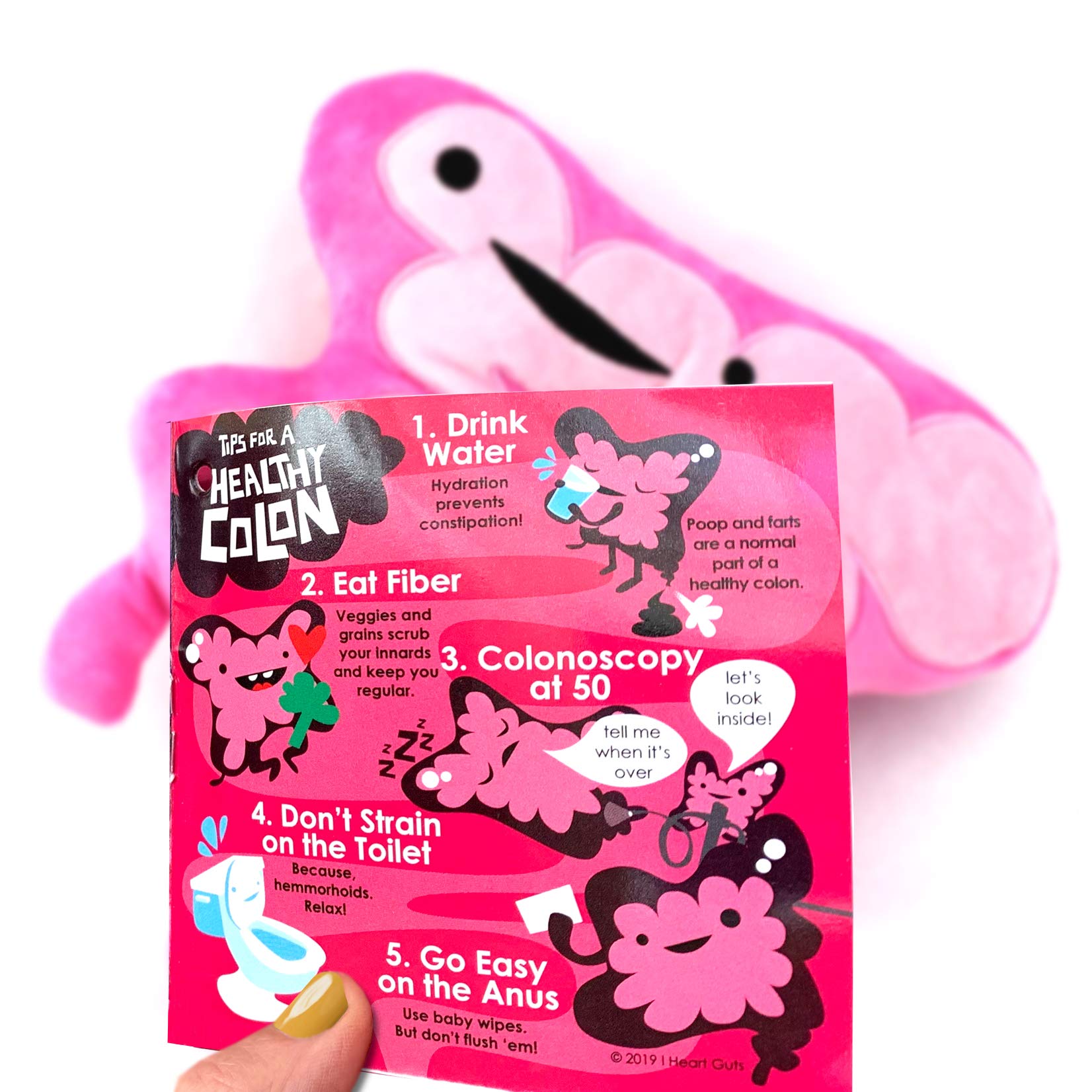 I Heart Guts Colon Plush - You Move Me - 11" Colon Care Tips with Stuffed Toy