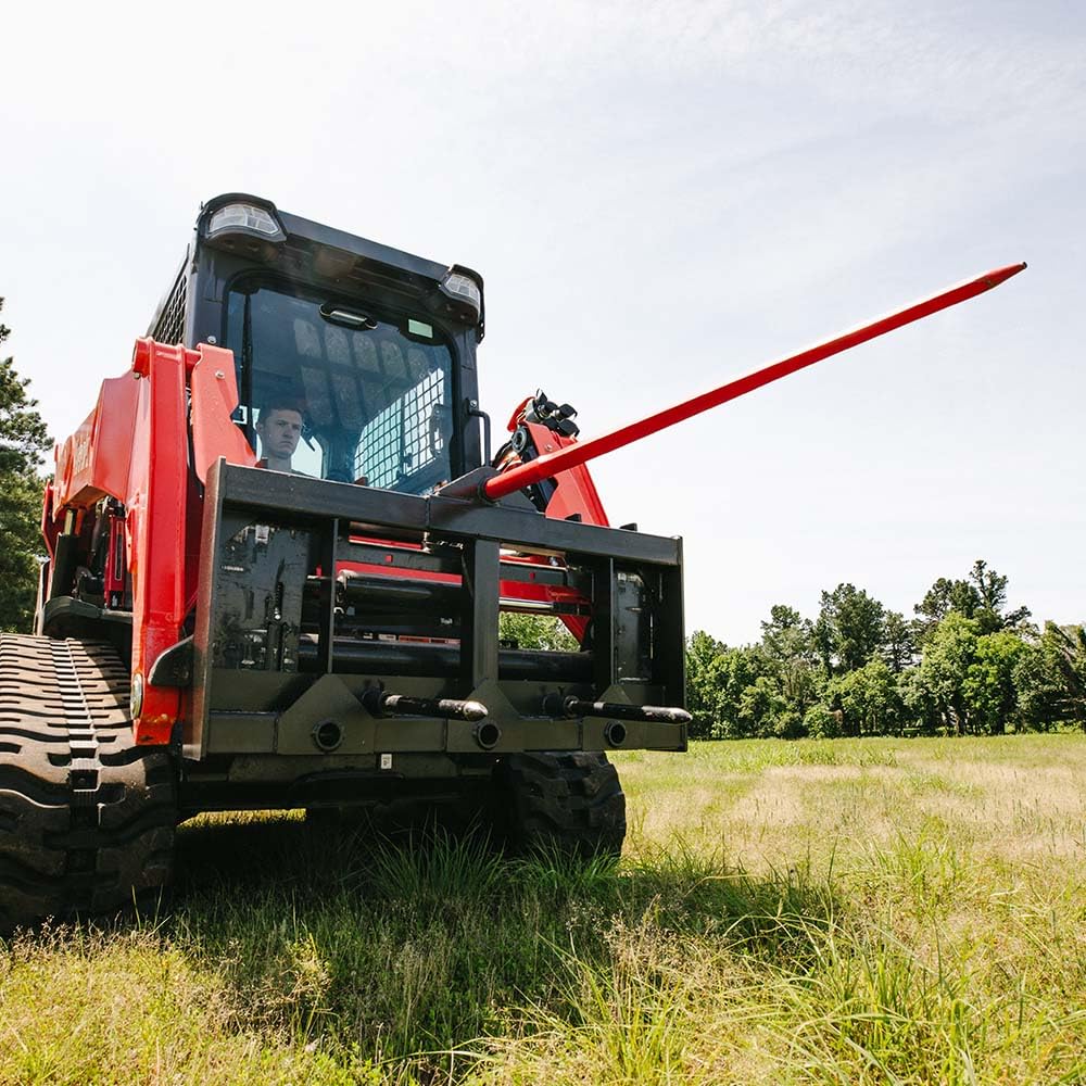 Titan Attachments HD Skid Steer Hay Frame Attachment, 49" Hay Spear and Stabilizer Spears, Rated 4,000 LB, Quick Tach Mounting, Hay Handing Equipment for Bobcat Tractors