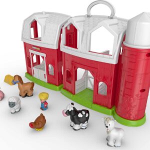 Fisher-Price Little People Toddler Toy Animal Friends Farm Playset with Music Sounds and 7 Figures for Pretend Play Ages 1+ Years