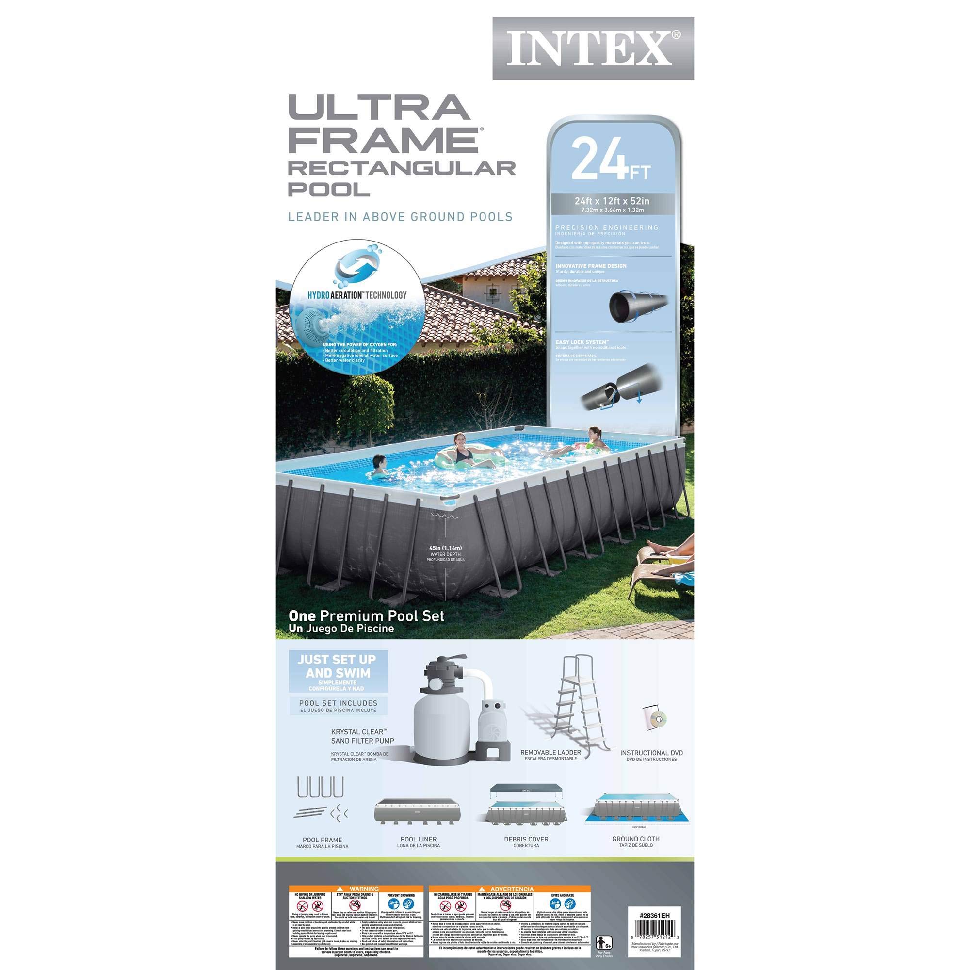 Intex 24ft X 12ft X 52in Ultra Frame Pool Set