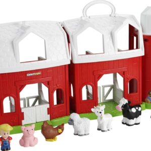 Fisher-Price Little People Toddler Toy Animal Friends Farm Playset with Music Sounds and 7 Figures for Pretend Play Ages 1+ Years