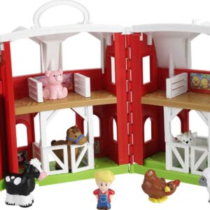 Fisher-Price Little People Toddler Toy Animal Friends Farm Playset with Music Sounds and 7 Figures for Pretend Play Ages 1+ Years