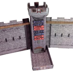 Castle Keep Dice Tower, 2 Castle Wall DM Screens with Magnetic Initiative Turn Tracker