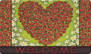 toland home garden 800003 ladybug heart summer door mat 18x30 inch welcome outdoor doormat for entryway indoor entrance