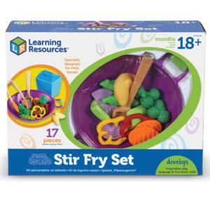 Learning Resources New Sprouts Stir Fry Play Food Set, Toy Wok, Pretend Play Toys for Toddlers, Kitchen Toys, 17 Piece Set, Ages 18 mos+