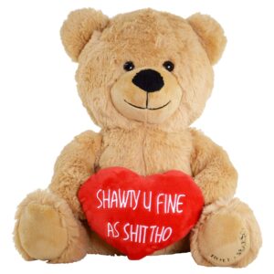 hollabears shawty u fine 10" original teddy bear - funny valentine's day plush gift for the girlfriend, wife, boyfriend, husband or best friend