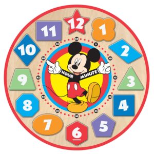 melissa & doug disney mickey mouse wooden shape sorting clock