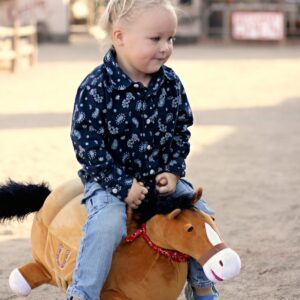 WALIKI Bouncy Horse Hopper | Inflatable Hopping Horse for Kids | Cowboy Rodeo Jumping Horse Toy for Ages 2, 3, and 4 | Soft Plush Cover | Fun Ride-On Bounce Horse