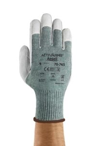 ansell activarmr 70-765 heat-resistant industrial kevlar gloves w/leather palm for auto, machinery, fabrication - size 11, grey (12 pairs)