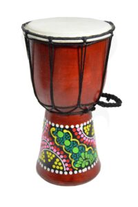 11" djembe drum bongo hand carved african aboriginal dot art design