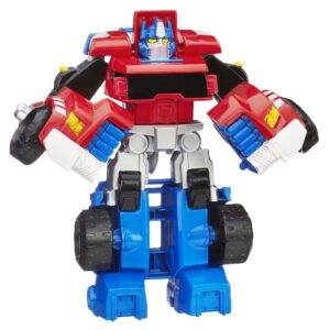 transformers playskool heroes rescue bots optimus prime, 4.5-inch action figure, kids converting robot toy, christmas stocking stuffers, ages 3+