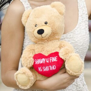 Hollabears Shawty U Fine 10" Original Teddy Bear - Funny Valentine's Day Plush Gift for The Girlfriend, Wife, Boyfriend, Husband or Best Friend