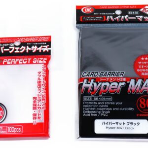 KMC Hyper Mat Sleeve Black (80-Pack) + 100 Pochettes Card Barrier Perfect Size Soft Sleeves Value Set !