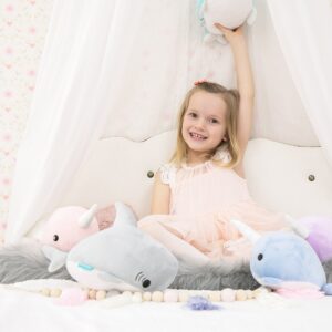 Bellzi Pink Narwhal Stuffed Animal Plushie - Soft Kawaii Plush Toy - Cute Plushies for All Ages - Narwhali