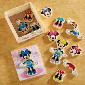 Melissa & Doug Disney Minnie Mouse Mix and Match Dress-Up Wooden Play Set (18 pcs) - Minnie Mouse Toys For Disney Fans, Fashion Puzzle Travel Toys For Kids Ages 3+