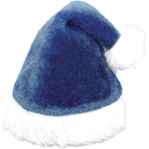 deluxe plush santa blue & white faux fur hat - 15" x 11", 1 piece - ideal for christmas, holiday, & themed parties