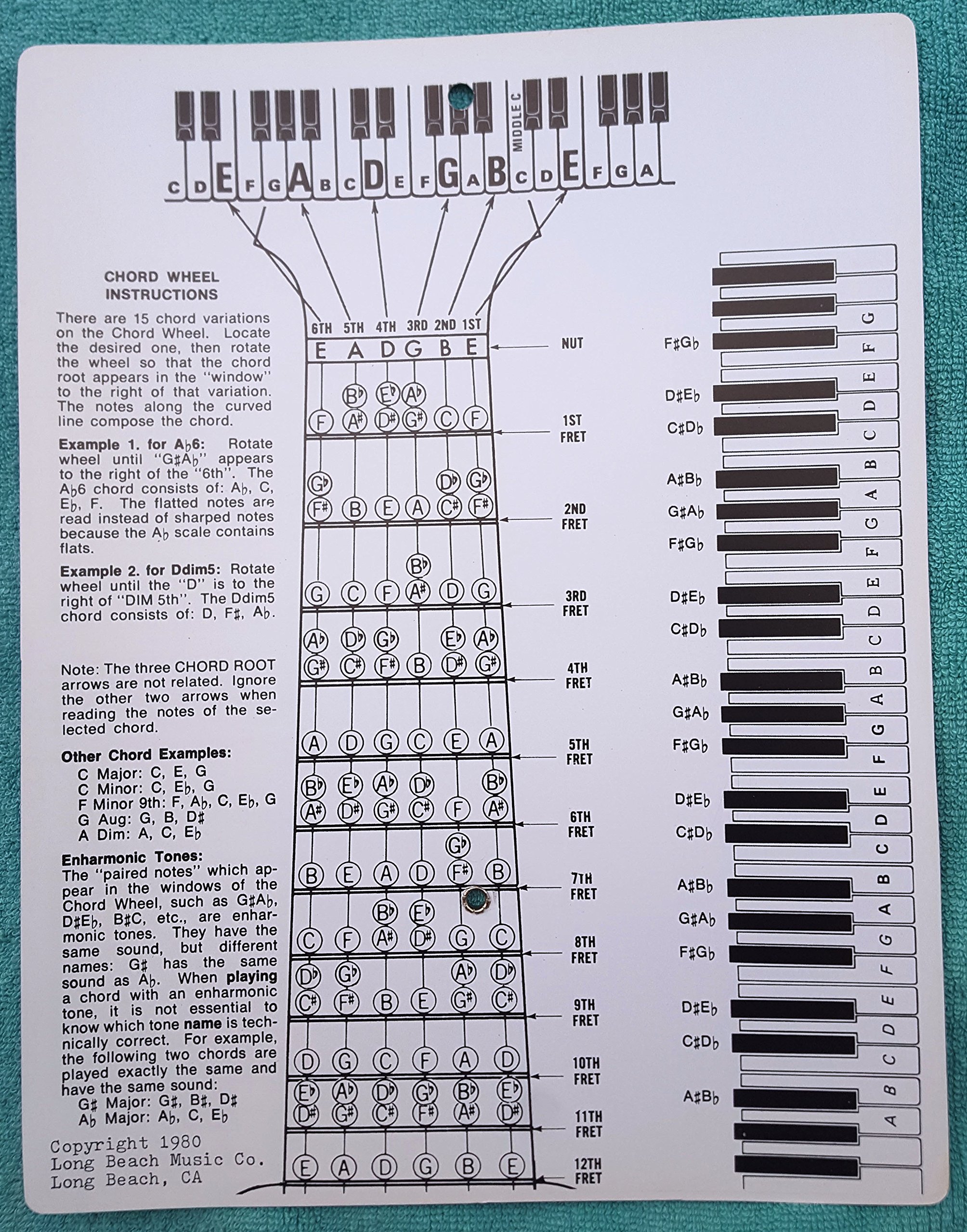 Music Chord Wheel Note Finder Chord Chart