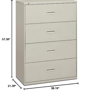 HON 484LQ Lateral File, 4-Drawer, 36-Inch x19-1/4-Inch x53-1/4-Inch, Lt. Gray