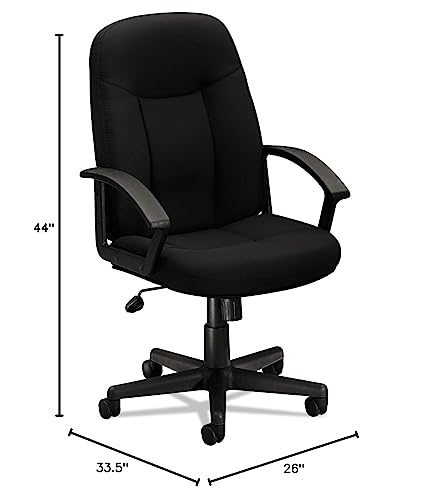 HON VL601VA10 VL601 Series Executive High-Back Swivel/Tilt Chair, Black Fabric & Frame