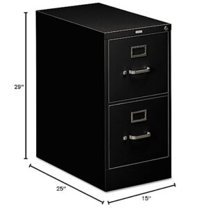 Hon 512PP Two-Drawer Full-Suspension File, Letter Size, 15w x 29h x 25d, Black