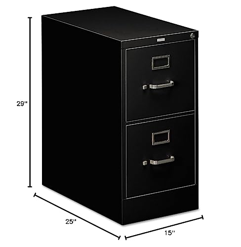 Hon 512PP Two-Drawer Full-Suspension File, Letter Size, 15w x 29h x 25d, Black