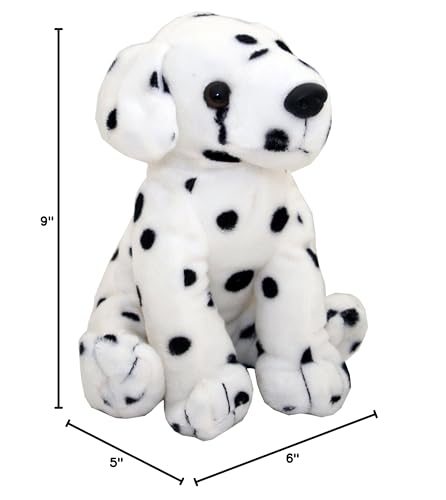 Anico Plush Toy Dog, Stuffed Animal, Dalmatian, 8 Inches Tall , White