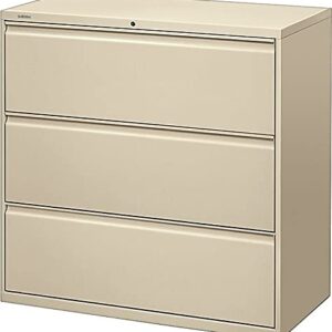 HON 893LL 800 Series Three-Drawer Lateral File, 42w x 19-1/4d x 40-7/8h, Putty