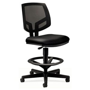 hon 5715sb11t volt series mesh back adjustable leather task stool, black