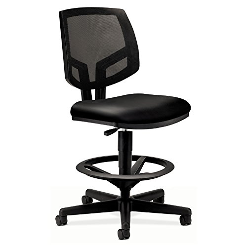 HON 5715SB11T Volt Series Mesh Back Adjustable Leather Task Stool, Black