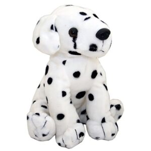 anico plush toy dog, stuffed animal, dalmatian, 8 inches tall , white