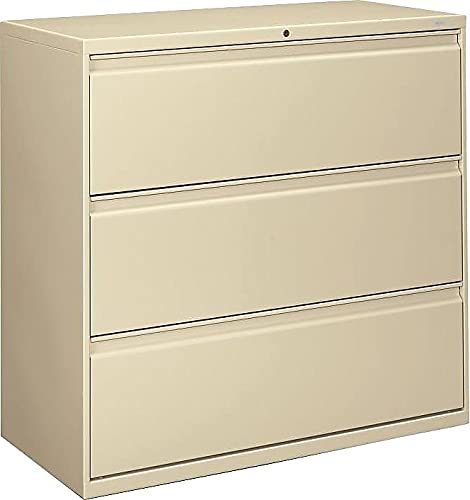 HON 893LL 800 Series Three-Drawer Lateral File, 42w x 19-1/4d x 40-7/8h, Putty