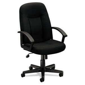 HON VL601VA10 VL601 Series Executive High-Back Swivel/Tilt Chair, Black Fabric & Frame