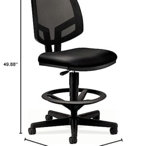 HON 5715SB11T Volt Series Mesh Back Adjustable Leather Task Stool, Black