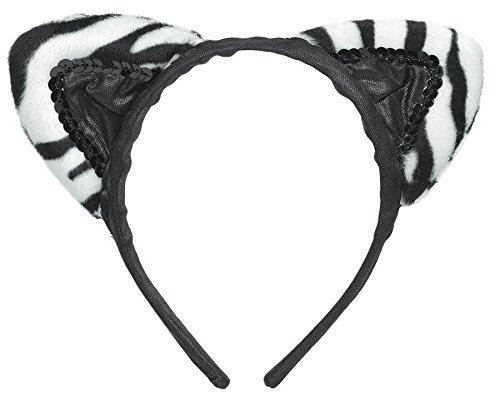 Amscan Zebra Ears Headband - Child Size, Black/White - 1 Pc.