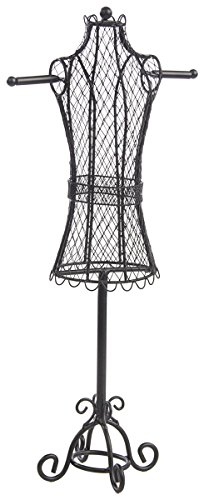 Displays2go Dress Form Jewelry Stand, Black, Set of 6