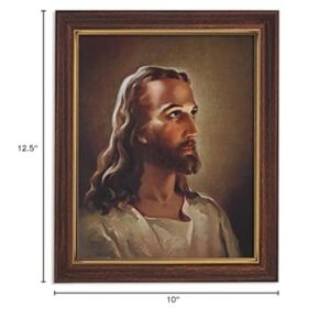 Gerffert Christian Wall Art in Mahogany Toned Wood Frame, 10 x 12.5-Inch, Sallman - The Head of Christ