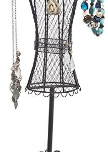 Displays2go Dress Form Jewelry Stand, Black, Set of 6