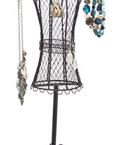 Displays2go Dress Form Jewelry Stand, Black, Set of 6