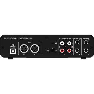 Behringer U-Phoria UMC204HD Audiophile 2x4 USB Audio/MIDI Interface with MIDAS Mic Preamplifiers, 24-Bit/192kHz Resolution