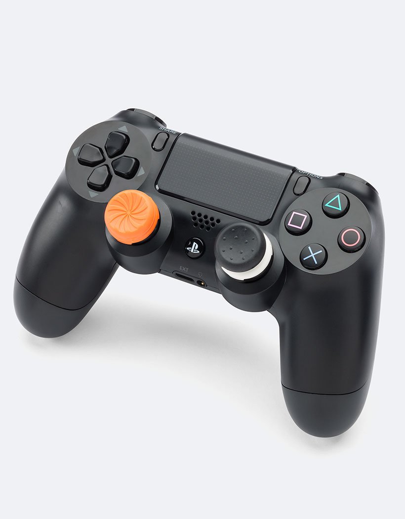 KontrolFreek GamerPack VX for PlayStation 4 (PS4) Controller | Performance Thumbsticks | 3 High-Rise, 1 Mid-Rise Concave | Black/Orange