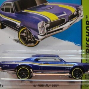 Hot Wheels, 2015 HW Workshop, '67 Pontiac GTO [Metallic Blue] Die-Cast Vehicle #228/250