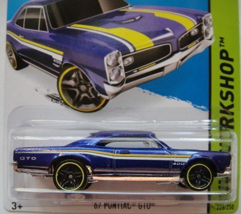 Hot Wheels, 2015 HW Workshop, '67 Pontiac GTO [Metallic Blue] Die-Cast Vehicle #228/250